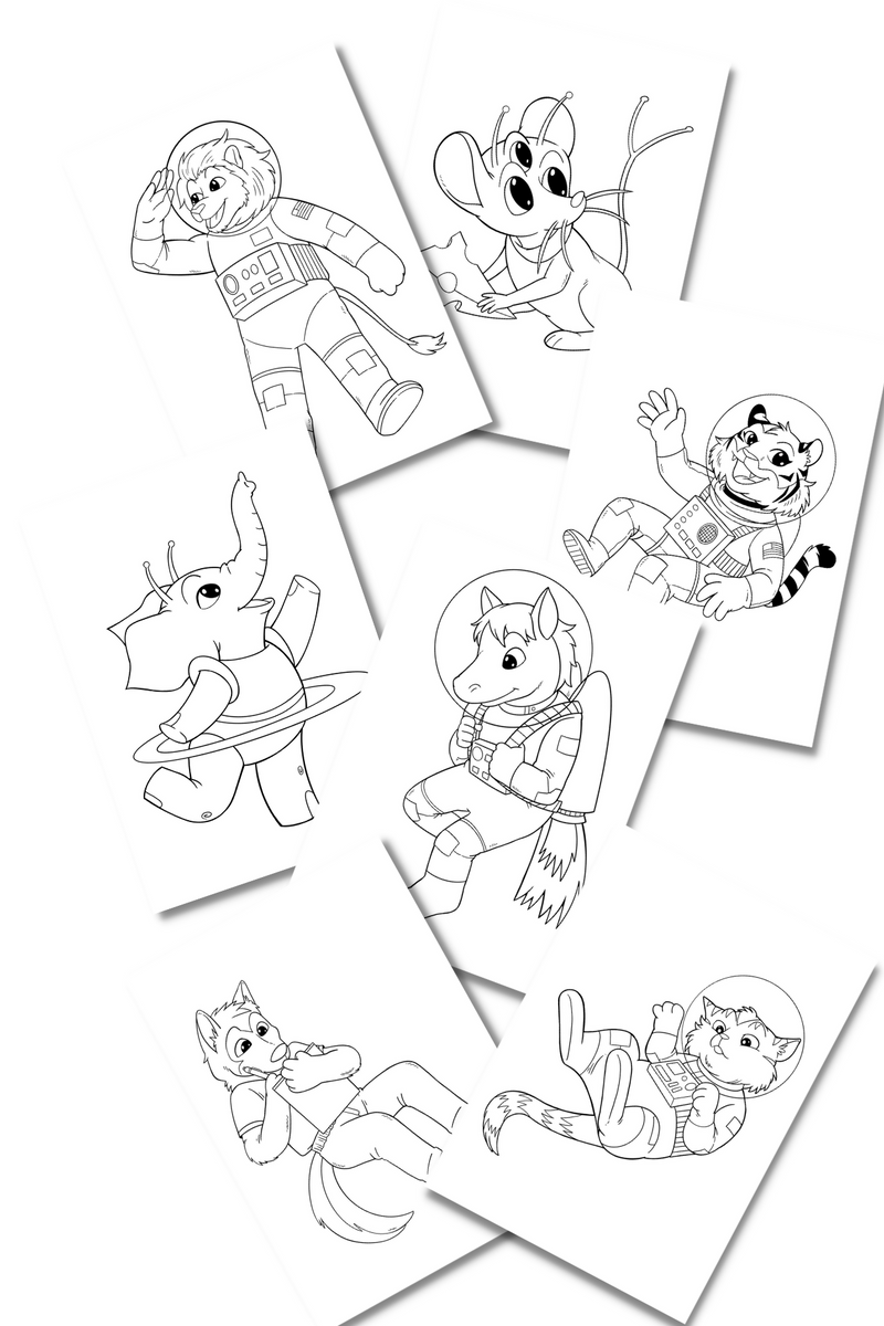 Animals in Space Coloring Bundles (20 Pages) – non-screen-activities ...