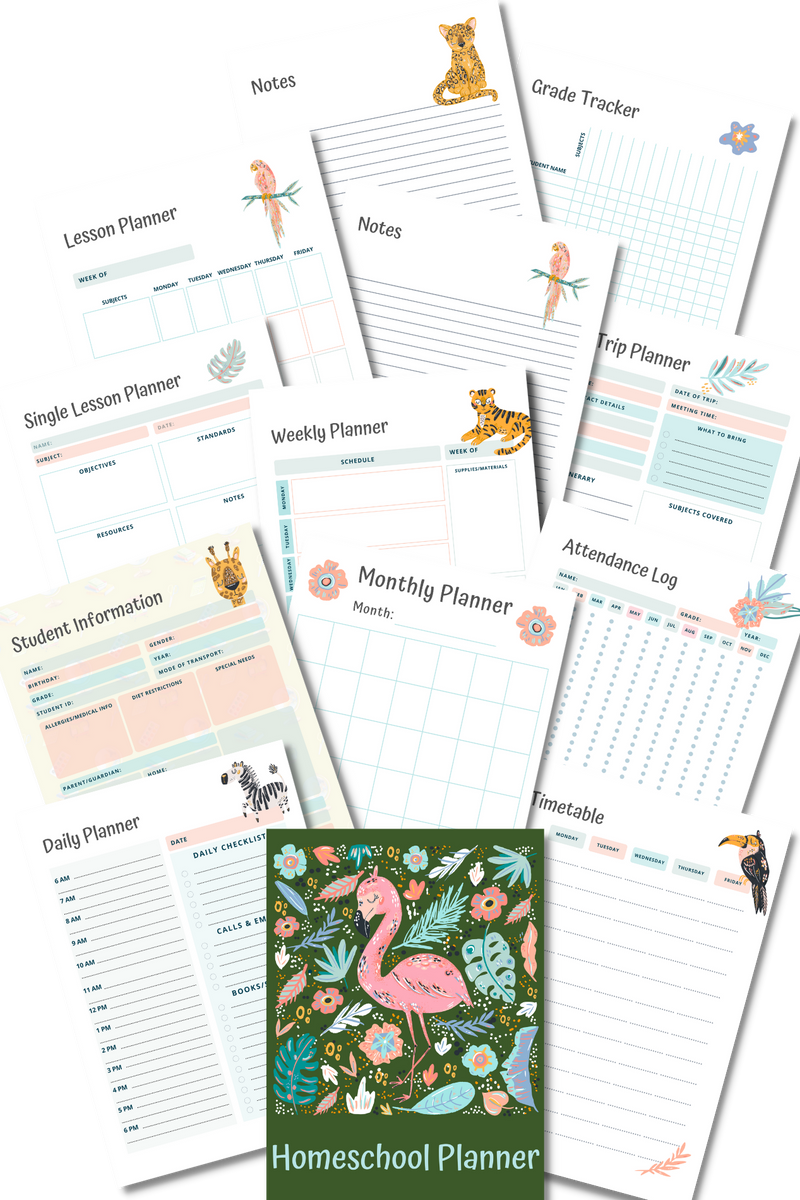Homeschool Planner Animal Themed – non-screen-activities-for-kids