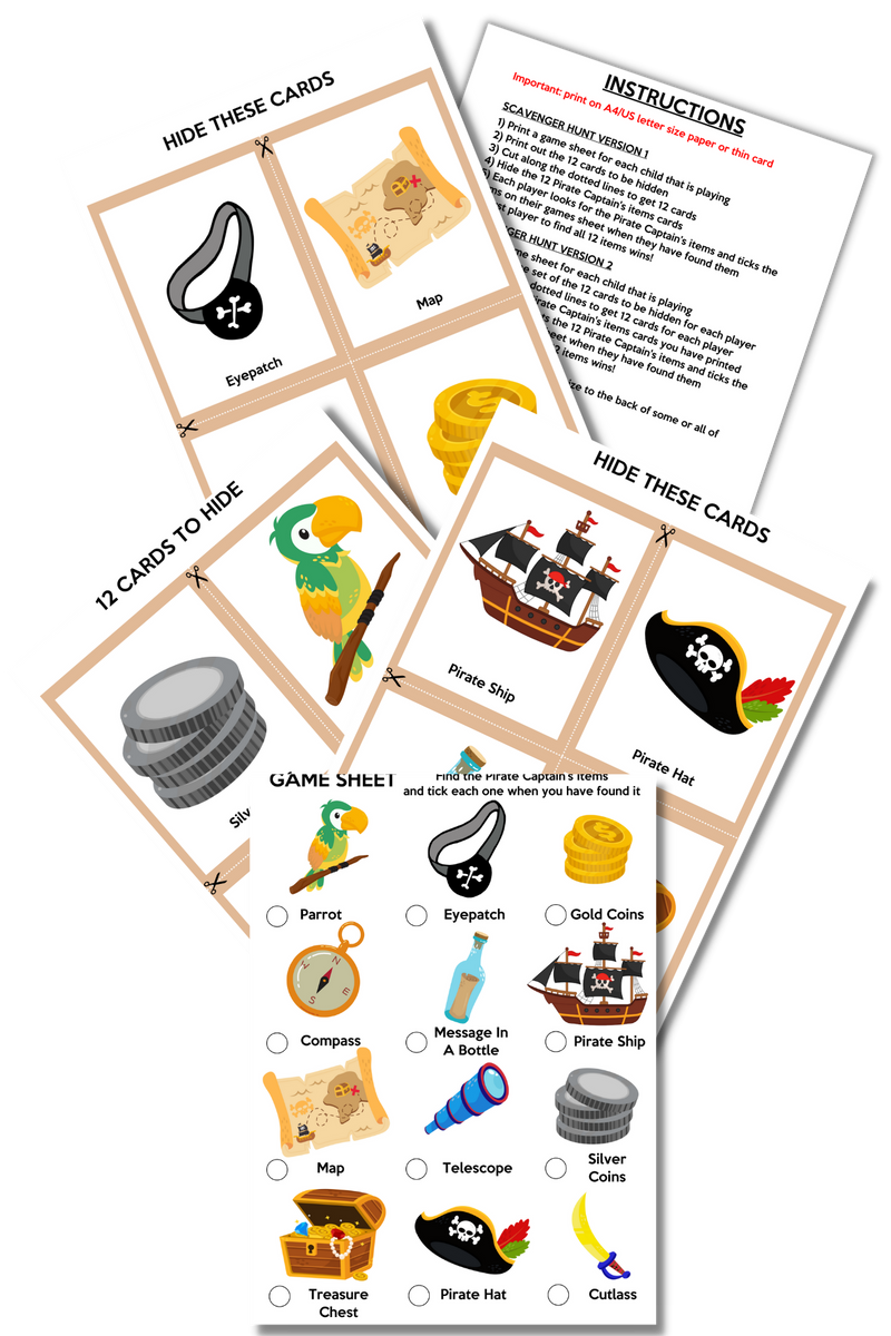 Pirate Scavenger Hunt – non-screen-activities-for-kids