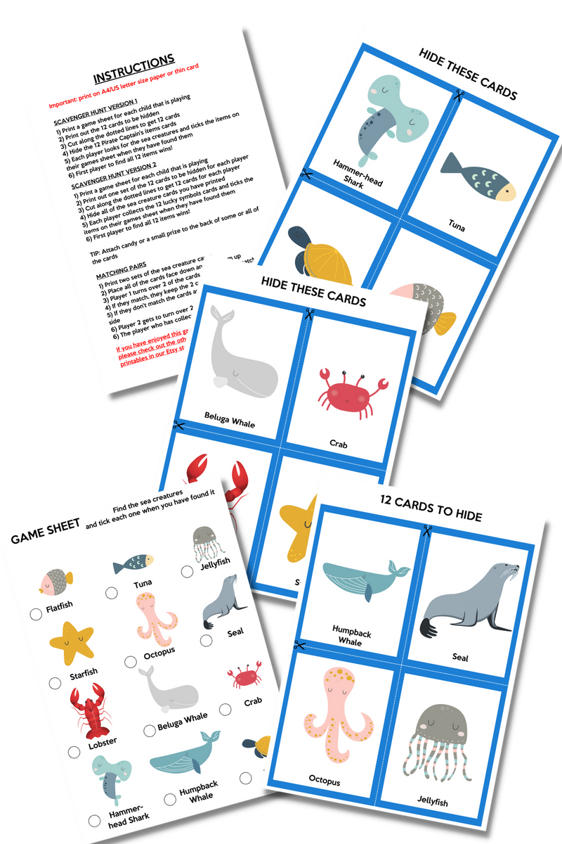 Under The Sea Scavenger Hunt – non-screen-activities-for-kids