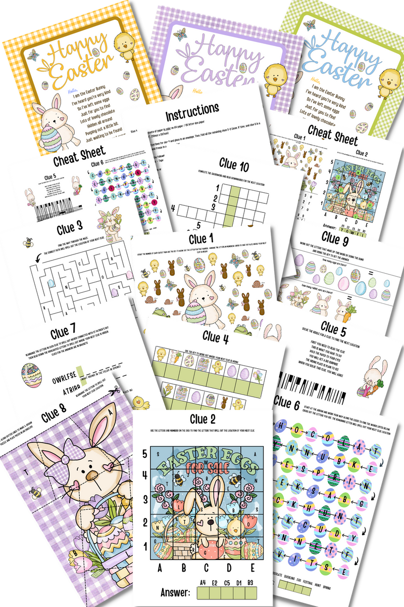 Indoor Easter Hunt Treasure Bundle With Easter Bunny Letters – non ...