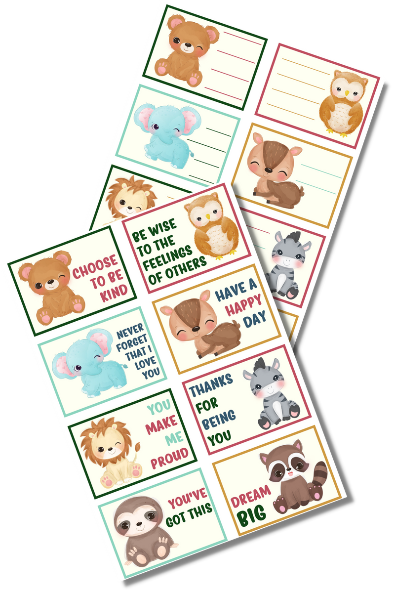 Wild Animals Lunchbox Notes – non-screen-activities-for-kids